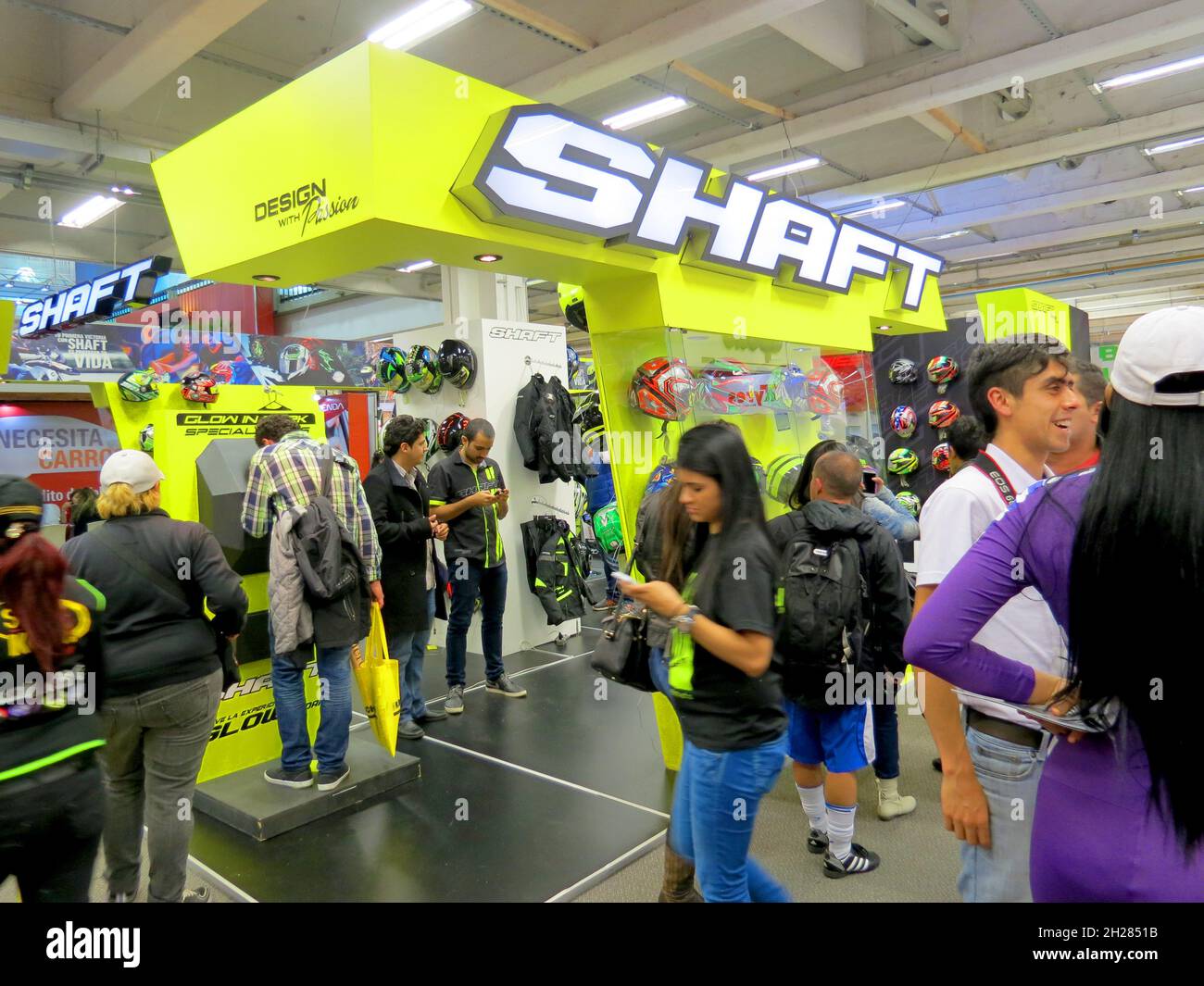 BOGOTA, COLOMBIA - Nov 03, 2018: The visitors during a display of cars ...