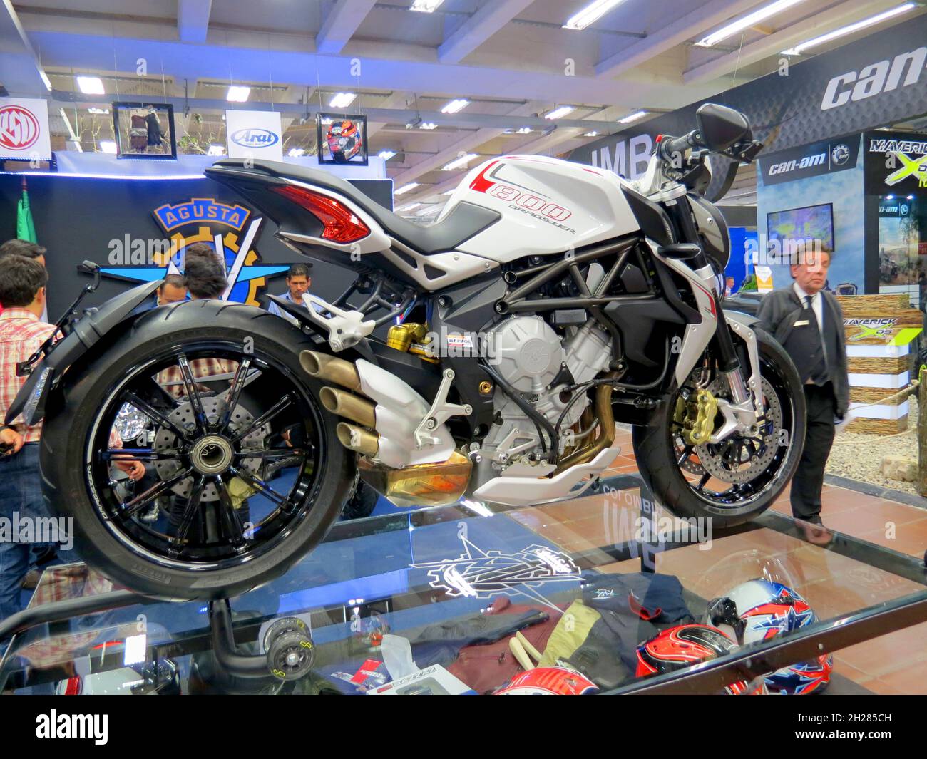 BOGOTA, COLOMBIA - Jun 02, 2018: A display of luxurious motorcycles ...