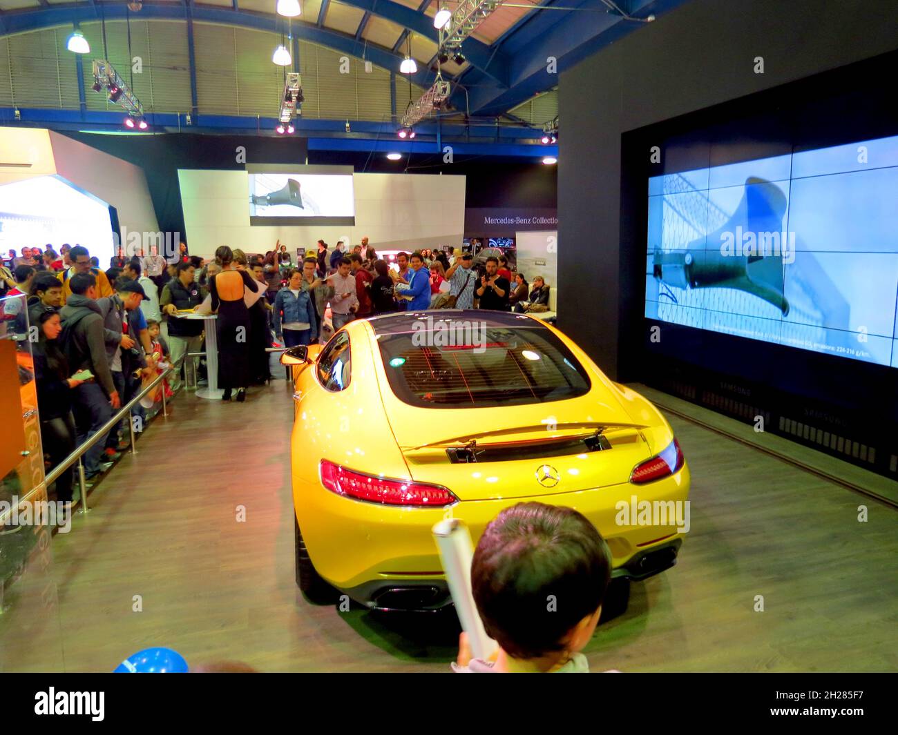 BOGOTA, COLOMBIA - Jun 02, 2018: A display of luxurious cars during an ...
