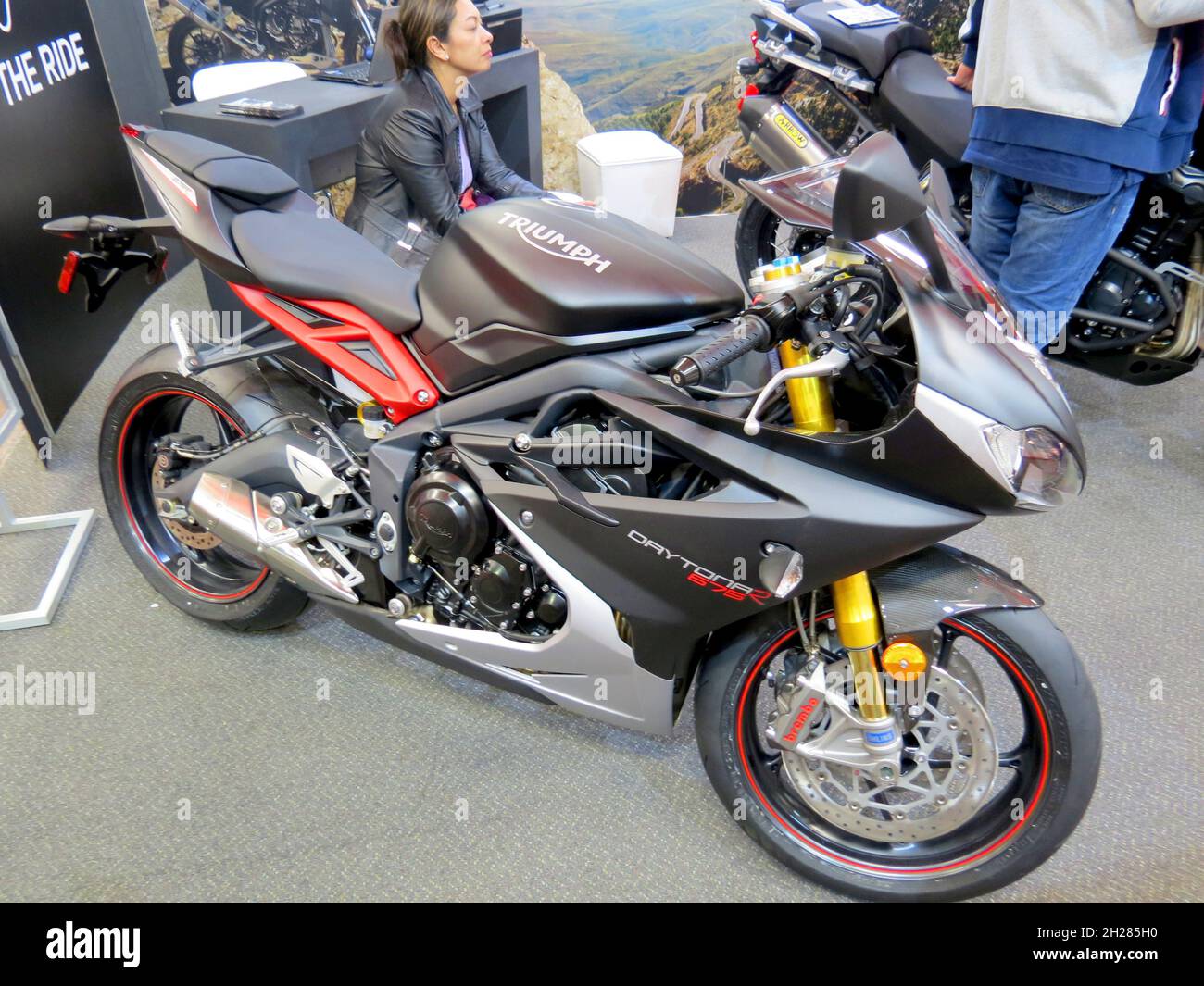 BOGOTA, COLOMBIA - Jun 02, 2018: A display of luxurious motorcycles ...