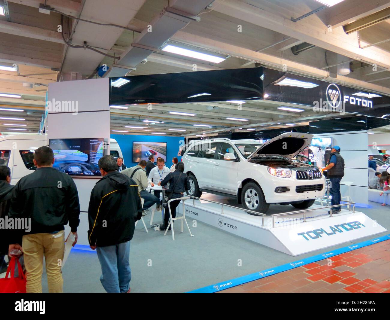 BOGOTA, COLOMBIA - Jun 02, 2018: A display of luxurious cars during an ...
