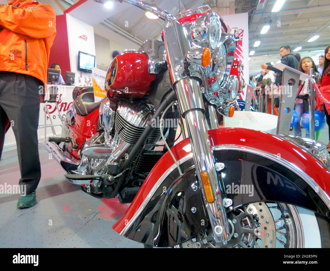 BOGOTA, COLOMBIA - Jun 02, 2018: A display of luxurious motorcycles ...