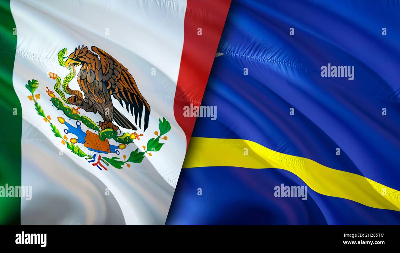 Mexico and Curacao flags. 3D Waving flag design. Mexico Curacao flag ...