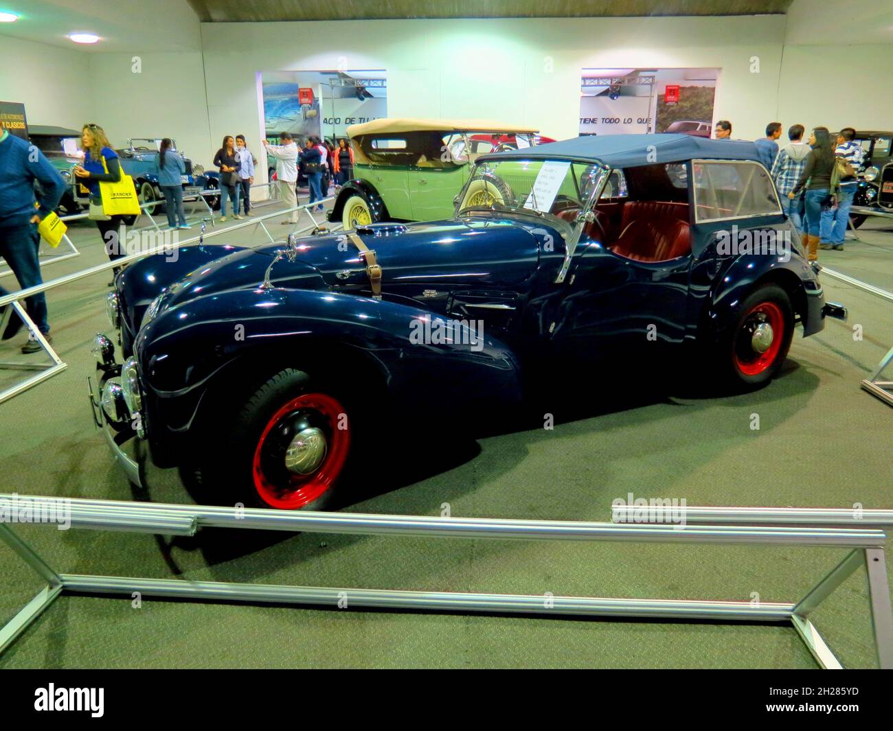 BOGOTA, COLOMBIA - Jun 02, 2018: A display of vintage cars during an ...
