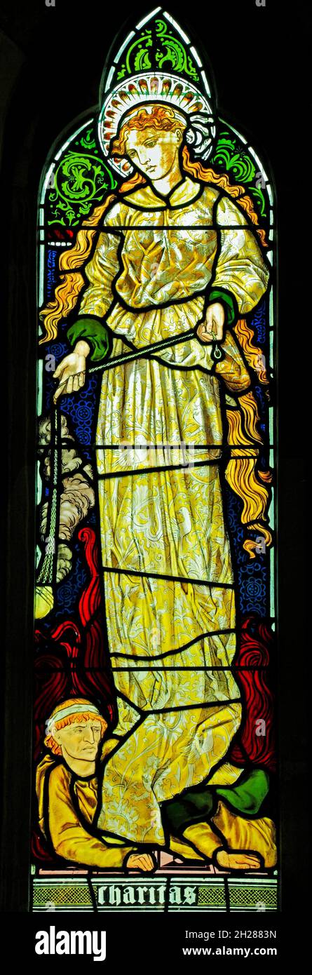 Charitas, Charity, stained glass window, by Burne-Jones, 1865 ...