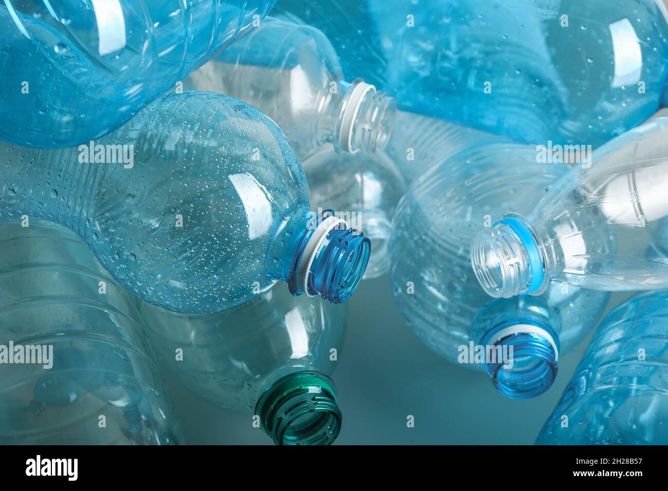 Many plastic bottles as background, closeup. Recycle concept Stock ...