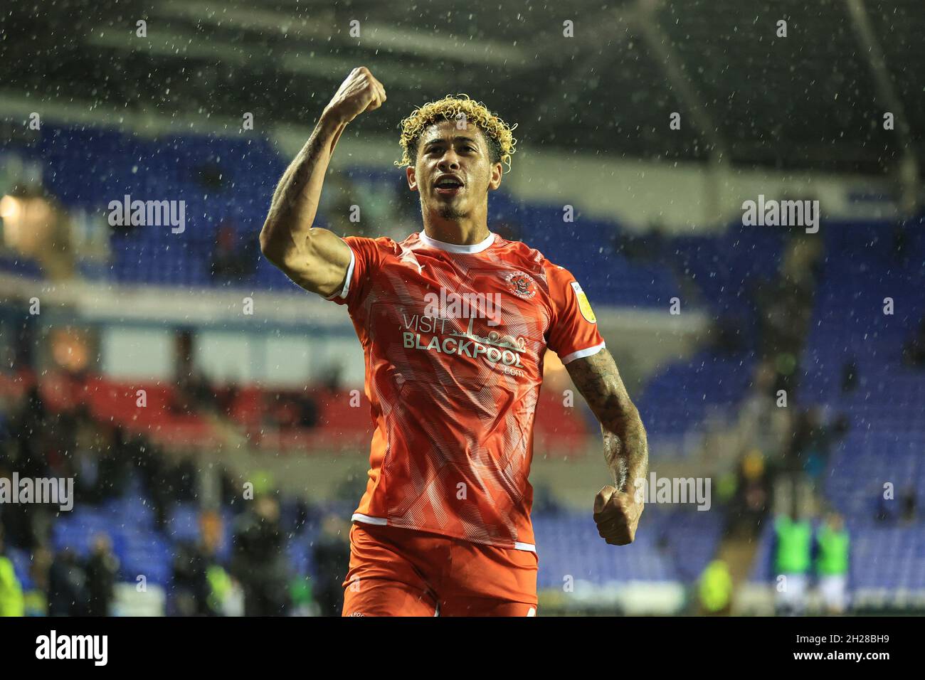 Jordan Gabriel #4 Of Blackpool celebrates the 2-3 win with the fans ...