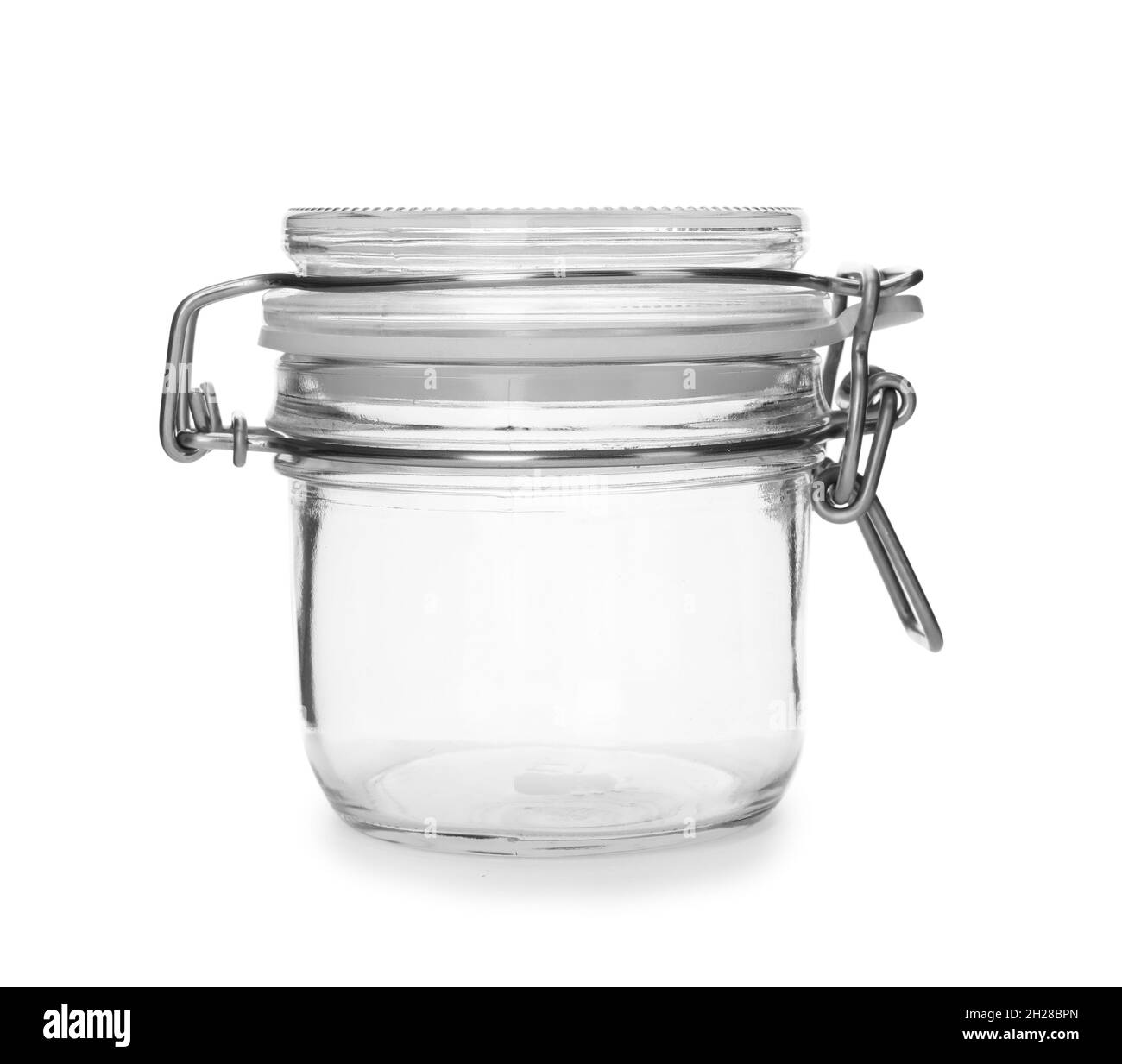 Empty glass jar on white background Stock Photo - Alamy