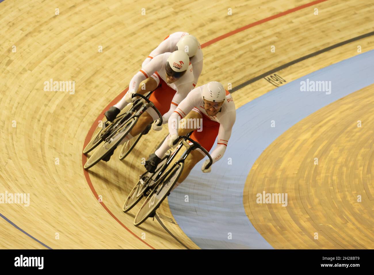 Roubaix, France, October 20, 2021, Team sprint man Poland during the ...