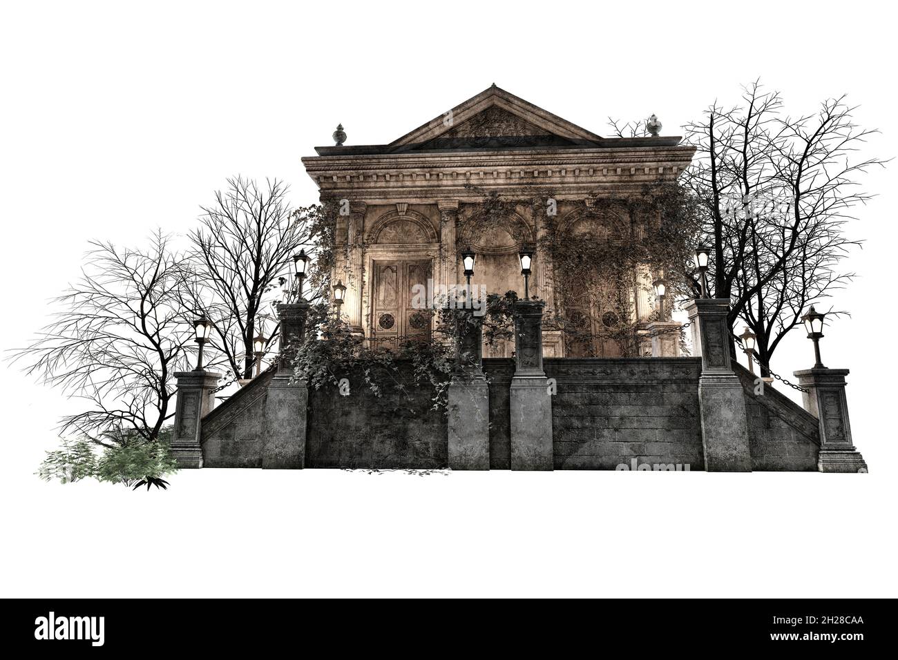 Academy Building Fantasy Architecture, 3D illustration, 3D rendering ...