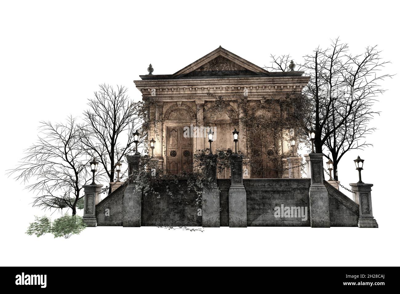 Academy Building Fantasy Architecture, 3D illustration, 3D rendering ...