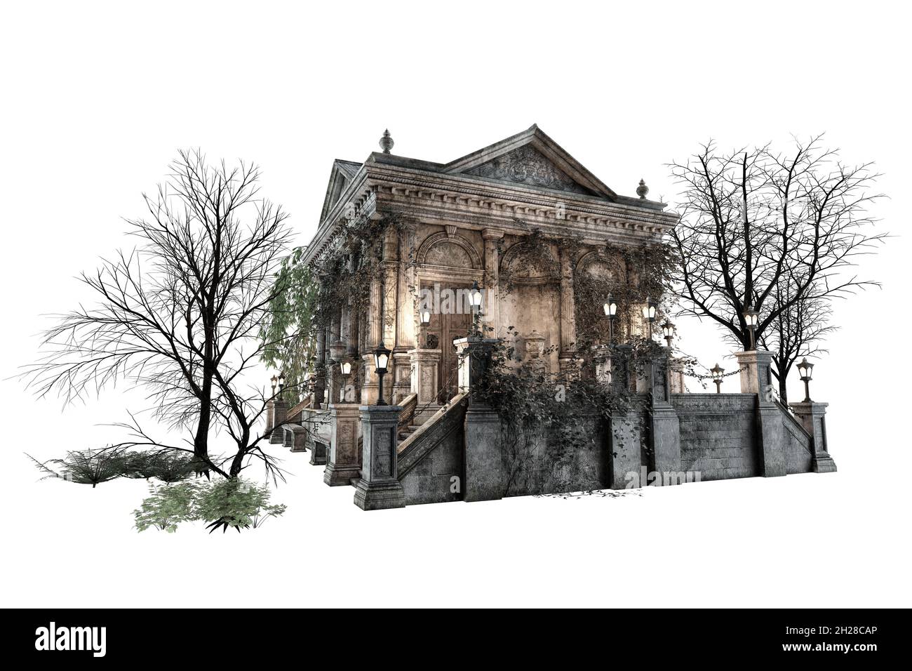 Academy Building Fantasy Architecture, 3D illustration, 3D rendering ...