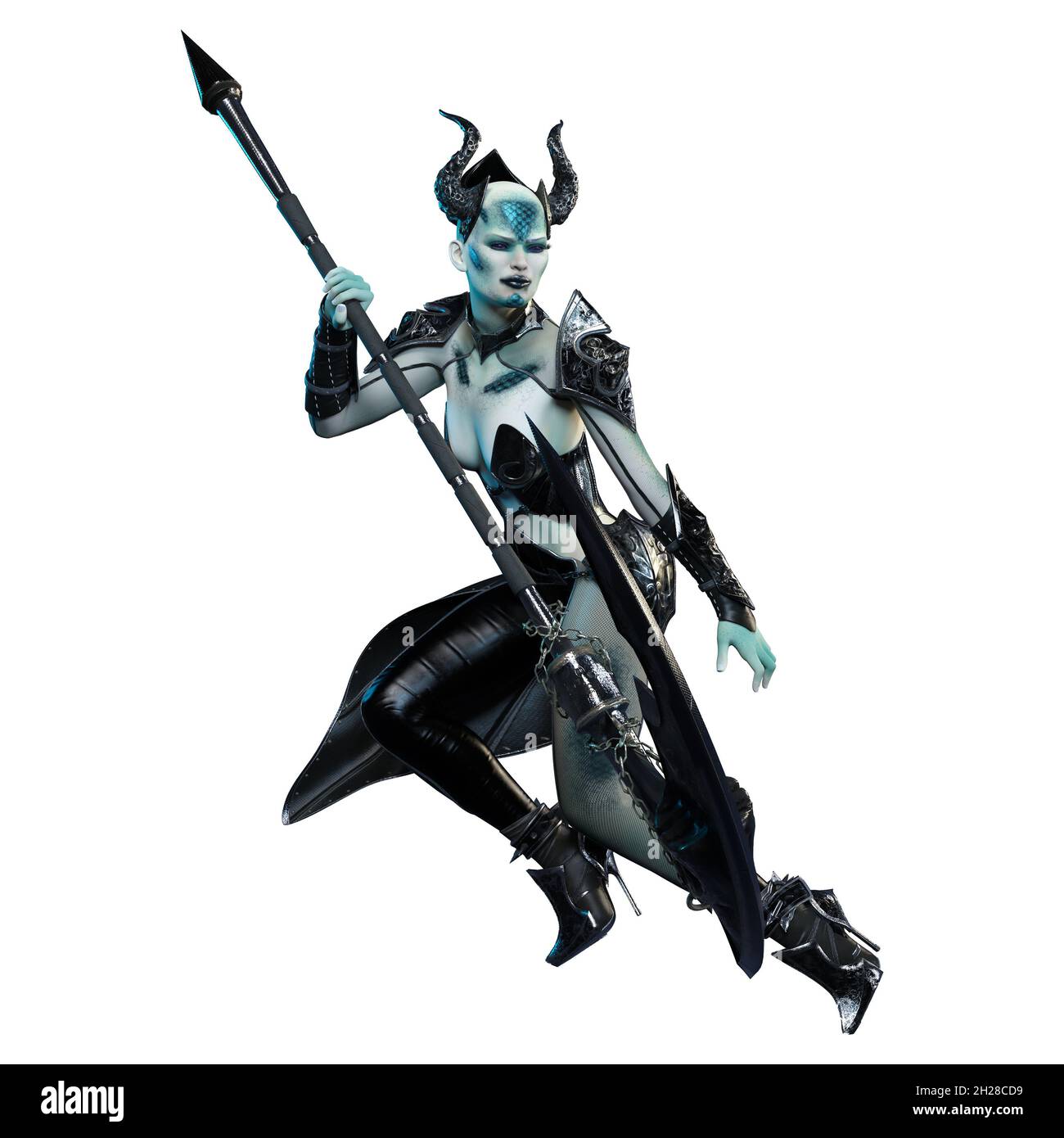 Urban Fantasy Reaper Woman, 3D Rendering, 3D Illustration Stock Photo ...