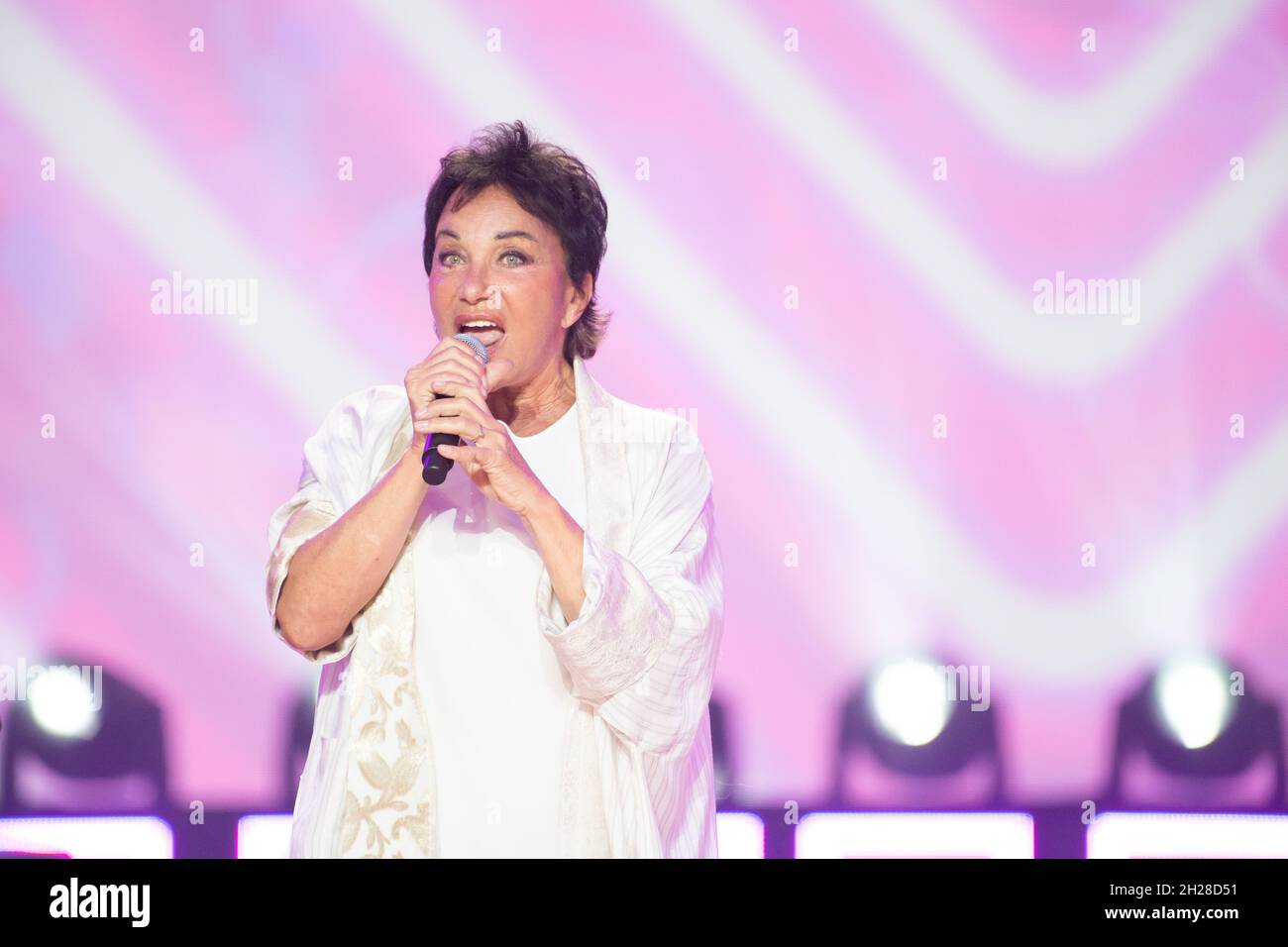 Angela Brambati of Ricchi e Poveri in concert in Gdansk, Poland. August ...