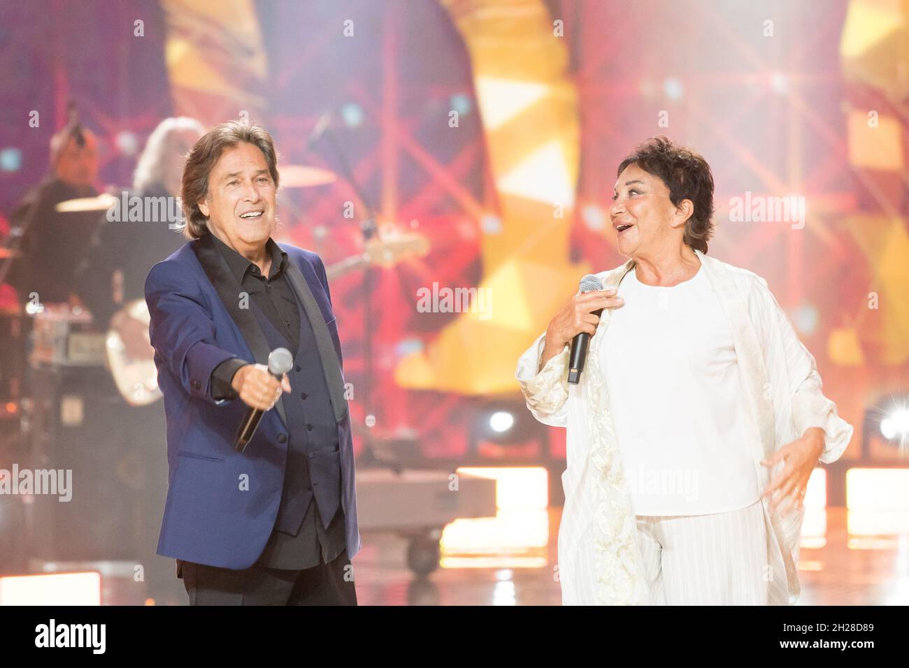 Angela Brambati and Angelo Sotgiu of Ricchi e Poveri in concert in ...