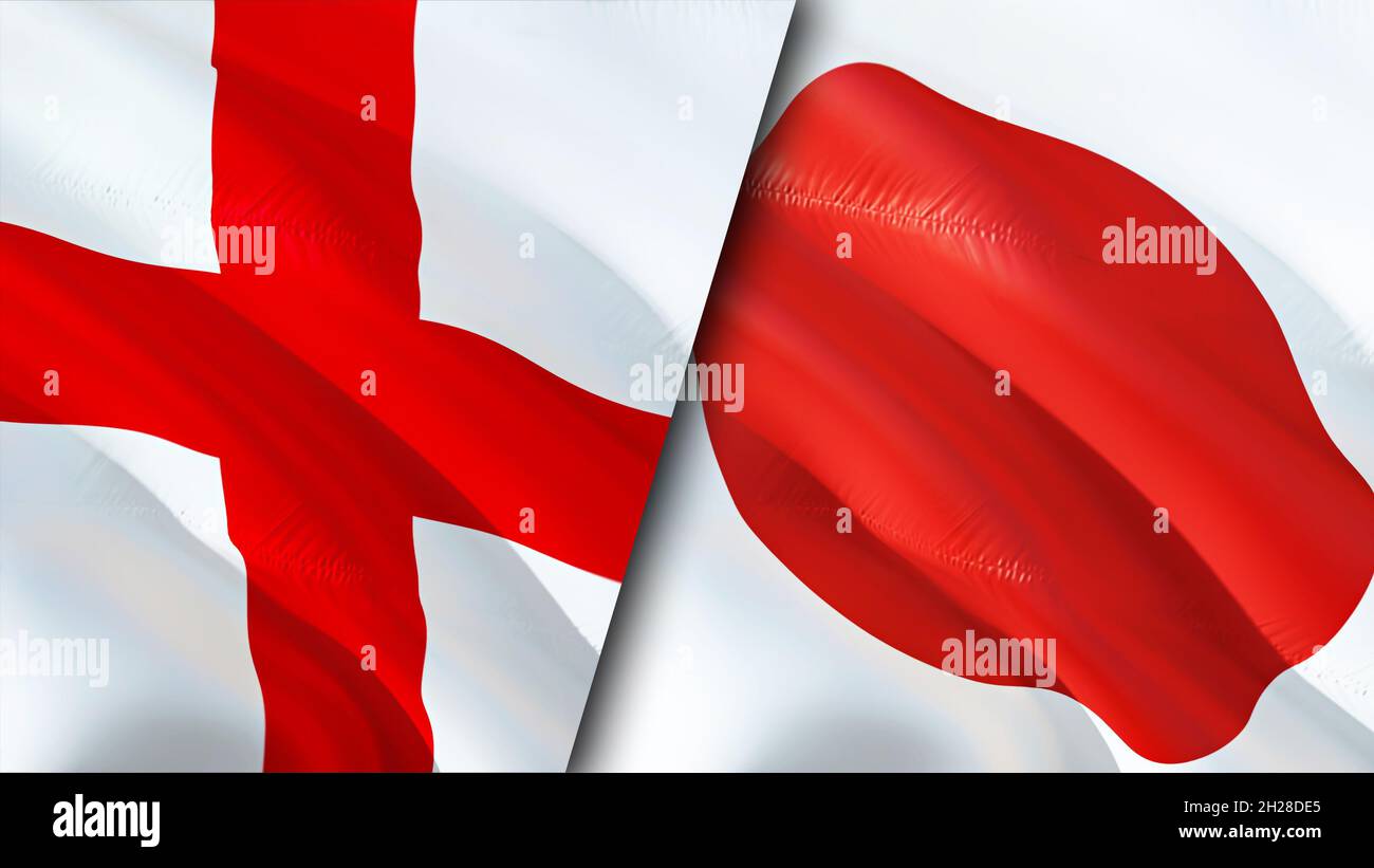 England and Japan flags. 3D Waving flag design. Japan England flag ...