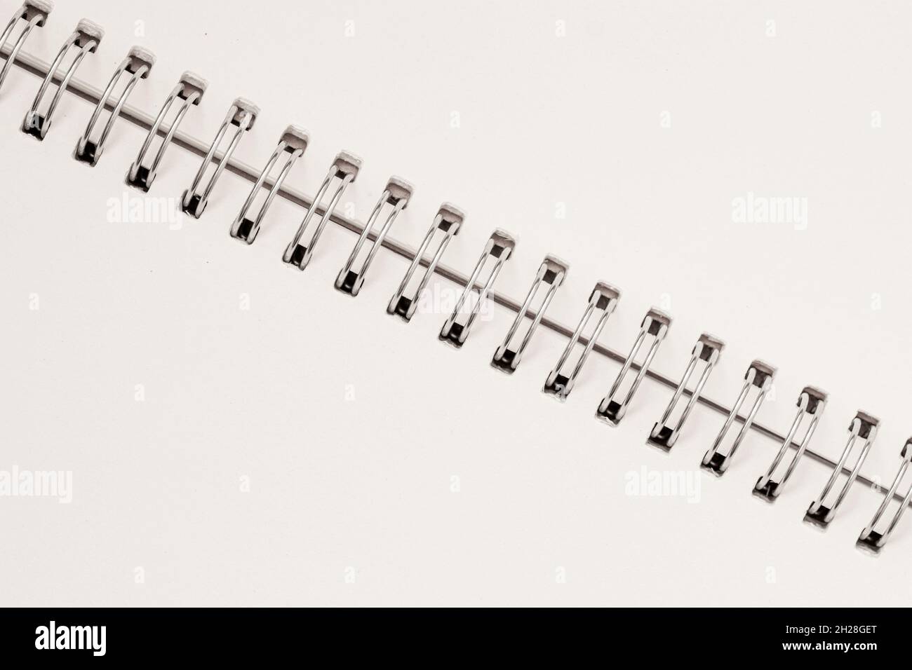 Spiral bound notepad, open blank, clean page, empty space, background ...