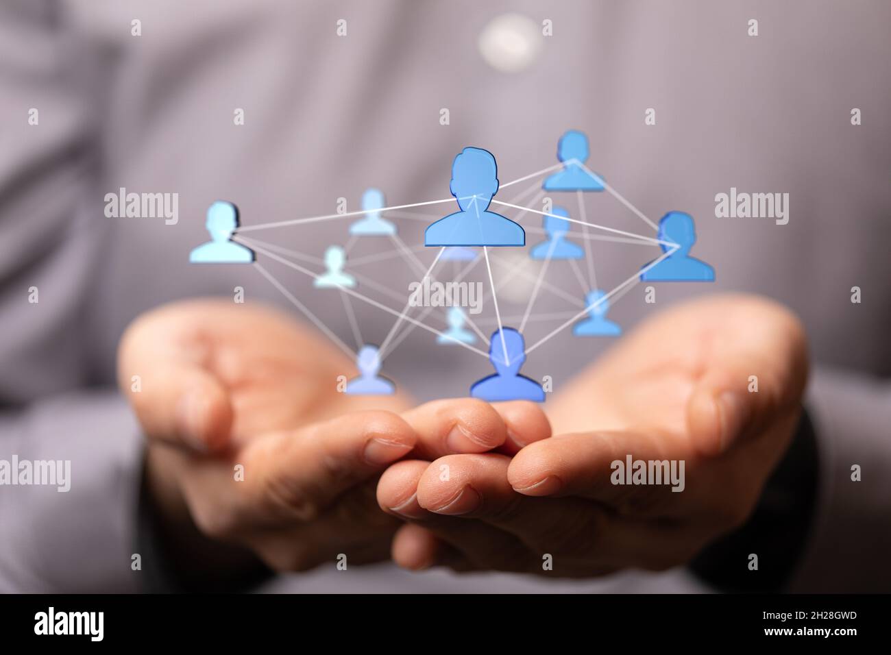 3D rendered videoconference connecting a group of people Stock Photo ...