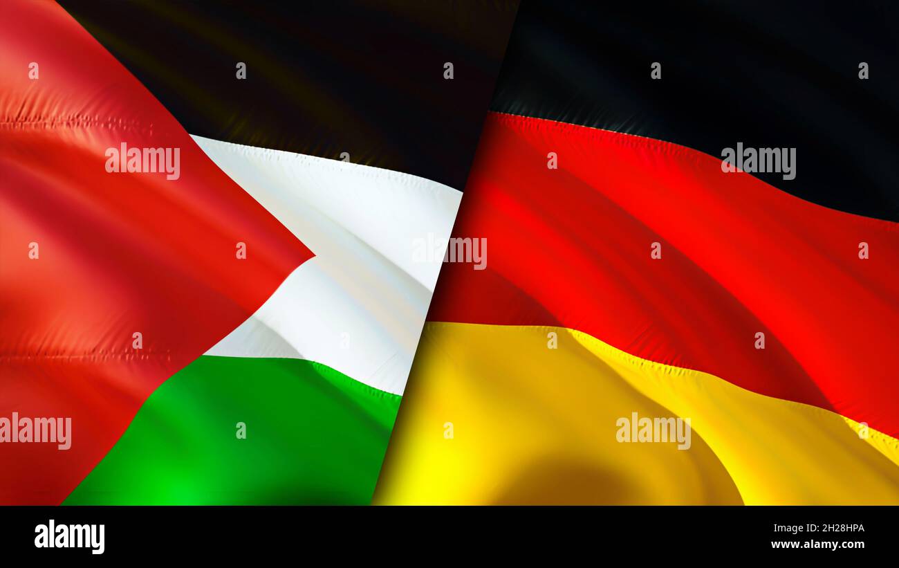 Palestine and Germany flags. 3D Waving flag design. Palestine Germany ...