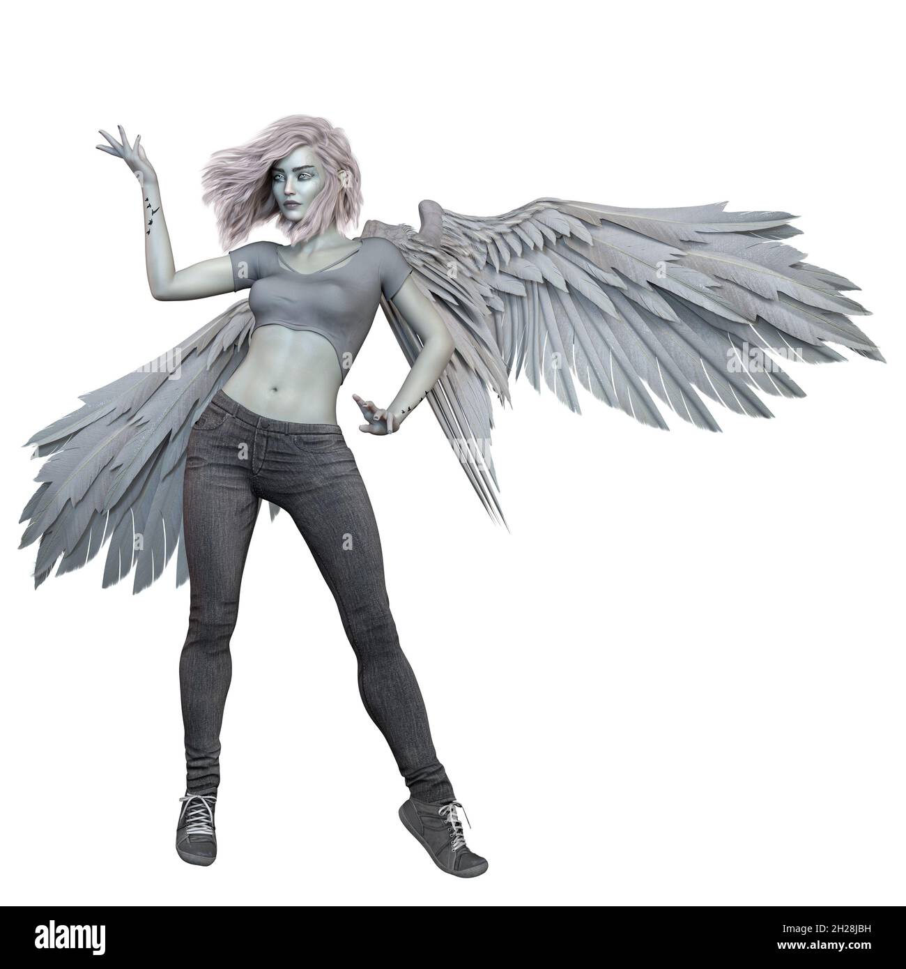 Fallen Angel Girl Drawing