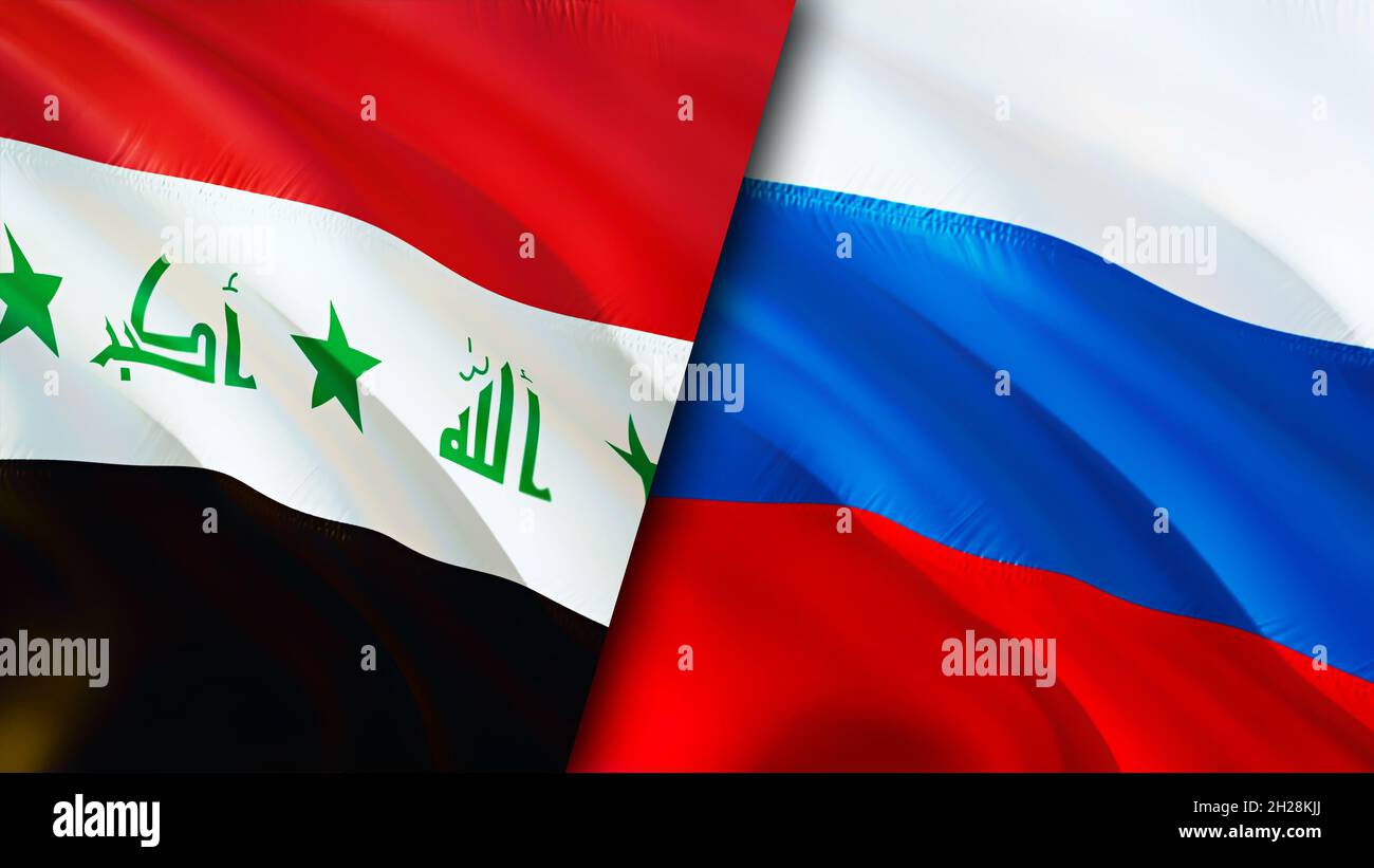 Iraq and Russia flags. 3D Waving flag design. Russia Iraq flag, picture ...