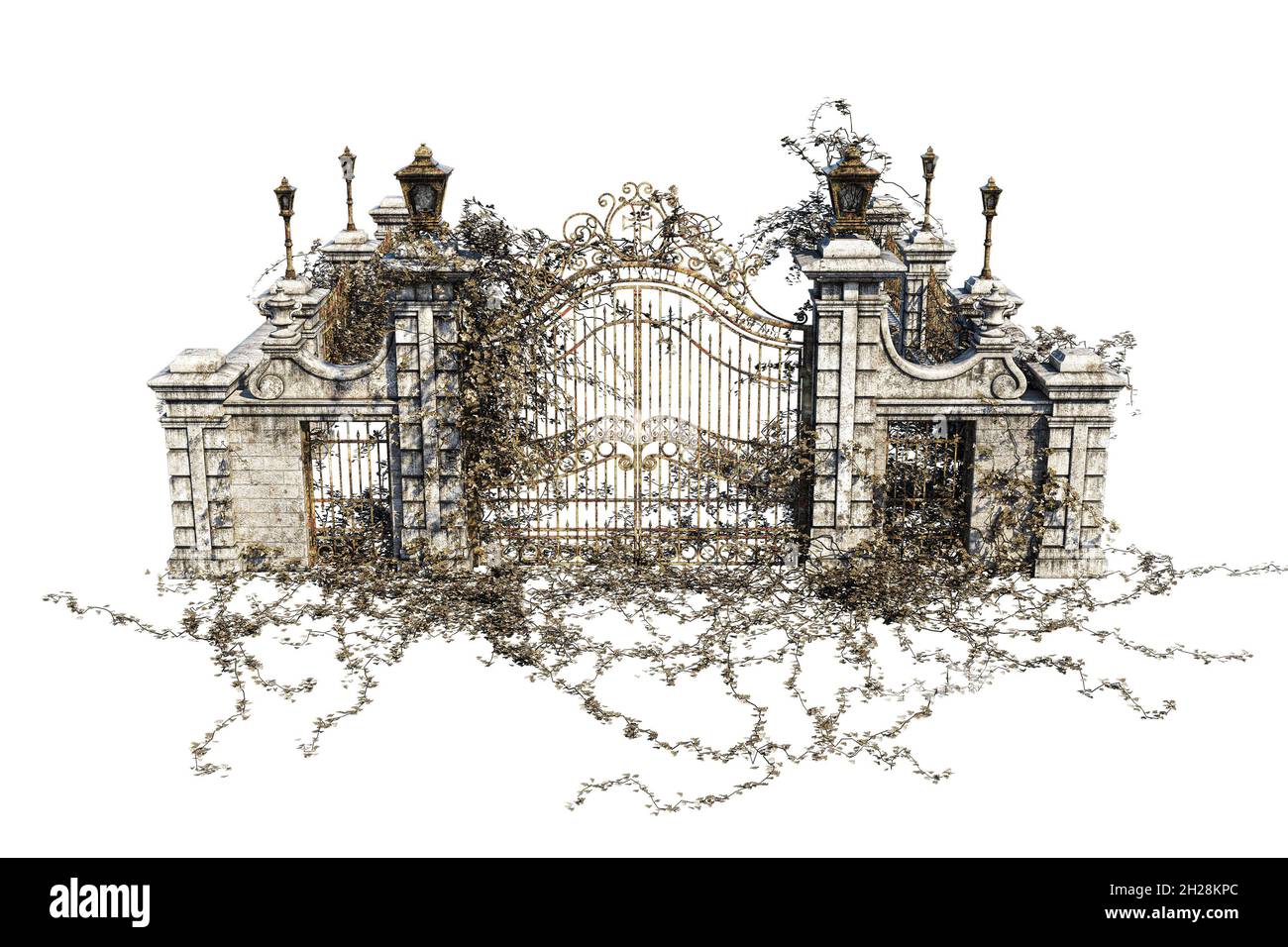 Gothic wrought iron gate Cut Out Stock Images & Pictures - Alamy