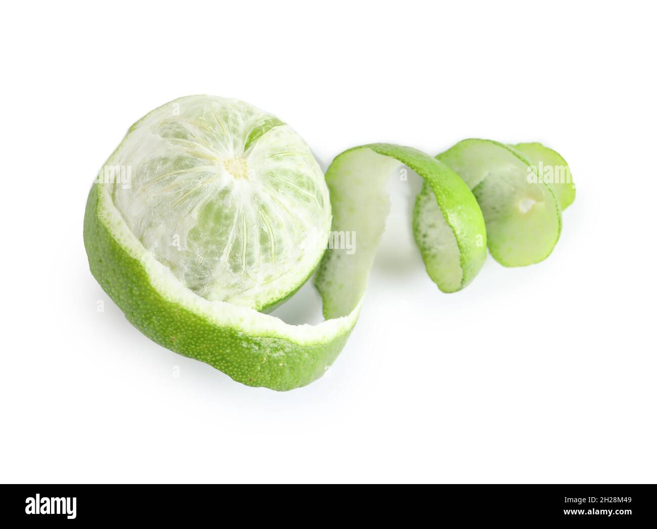 Fresh ripe lime with peel on white background Stock Photo - Alamy