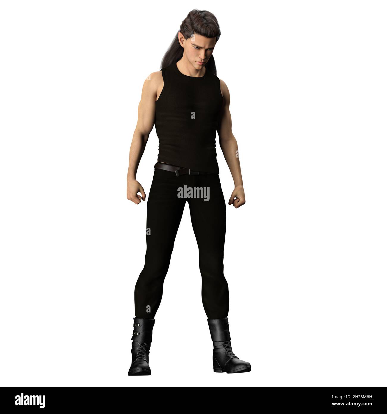 Teen Fae Male Caucasian on Isolated White Background, 3D Rendering 3D ...