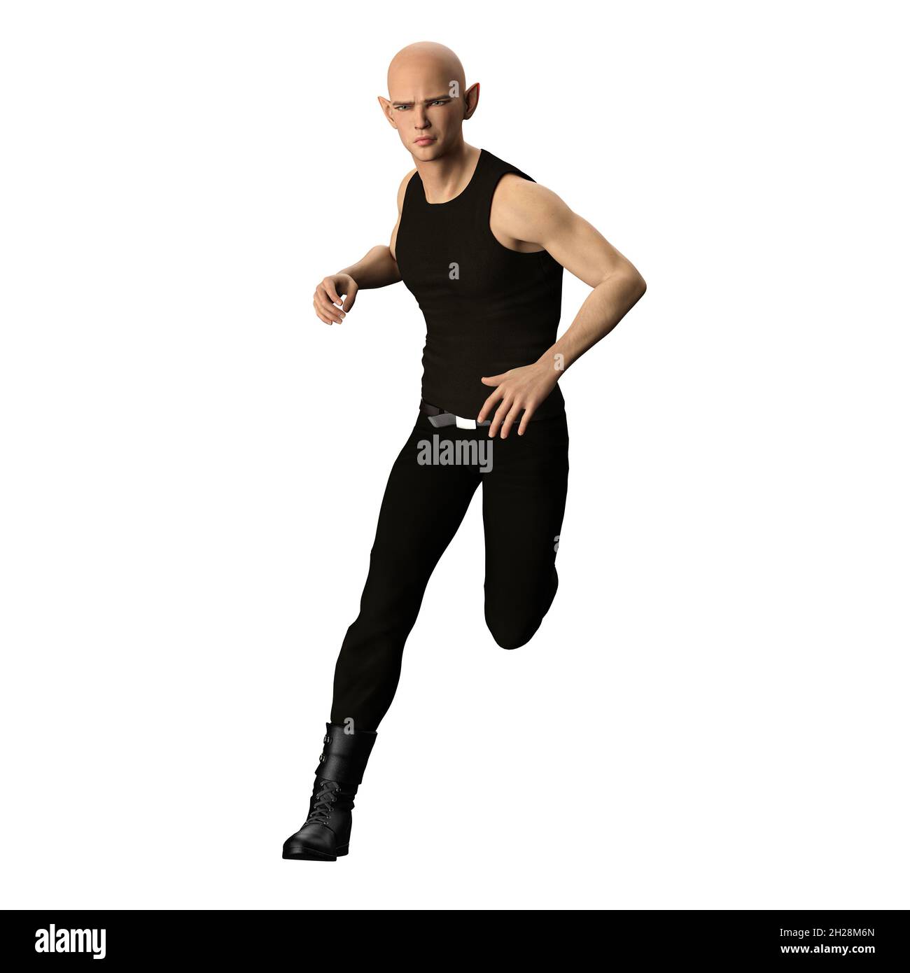 Teen Fae Male Caucasian on Isolated White Background, 3D Rendering 3D ...