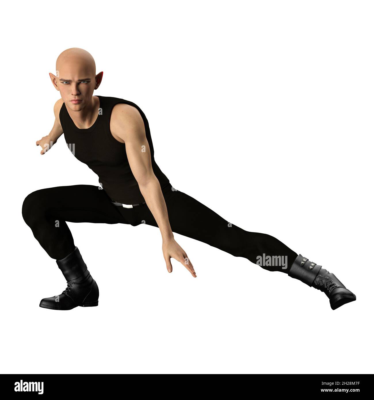 Teen Fae Male Caucasian on Isolated White Background, 3D Rendering 3D ...