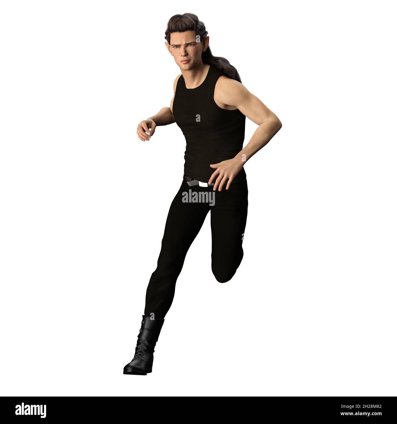 Teen Fae Male Caucasian on Isolated White Background, 3D Rendering 3D ...