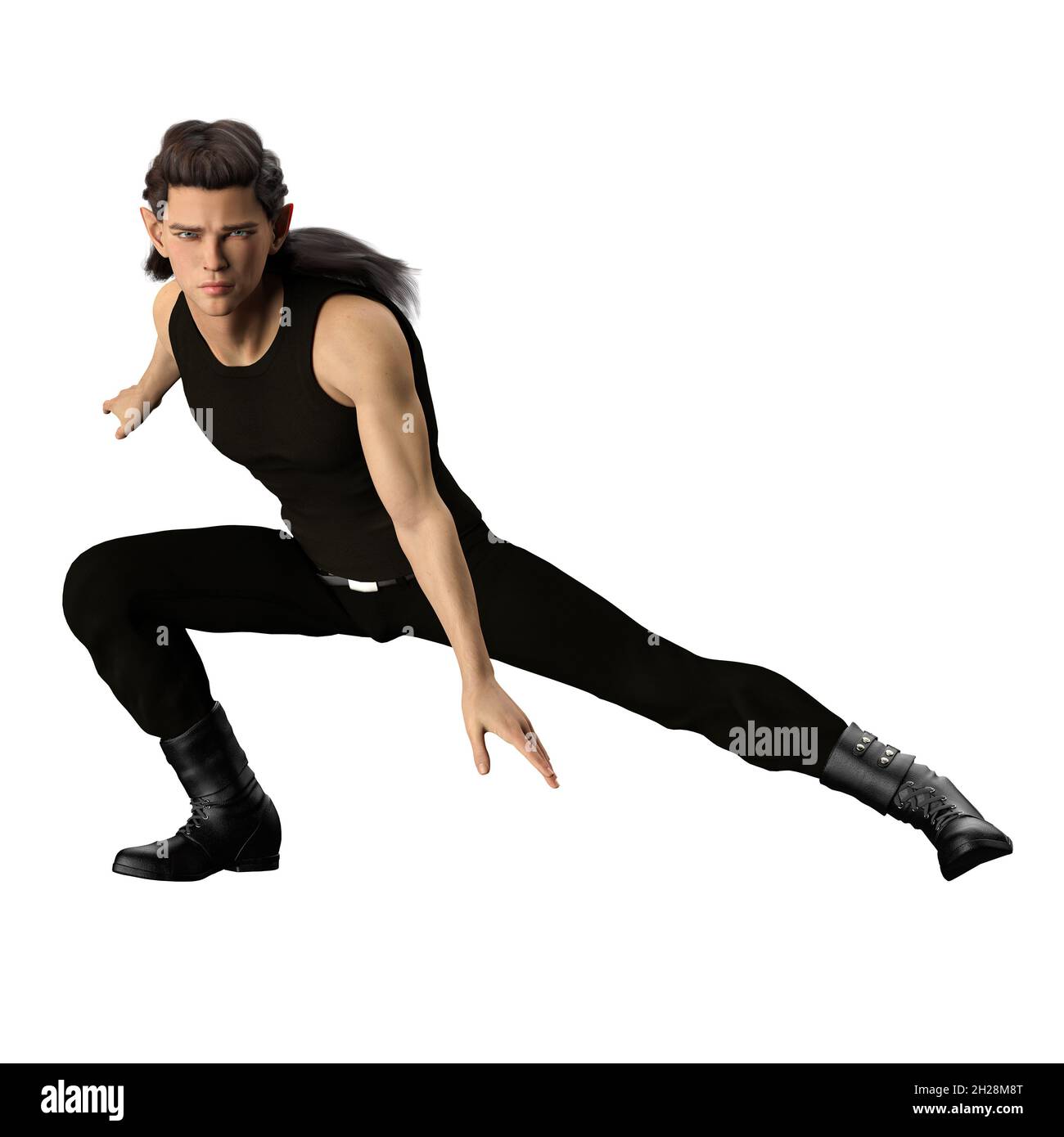 Teen Fae Male Caucasian on Isolated White Background, 3D Rendering 3D ...