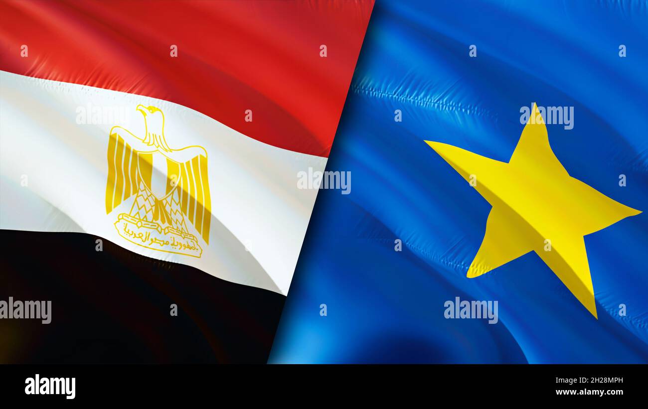 Egypt and DR Congo flags. 3D Waving flag design. DR Congo Egypt flag ...