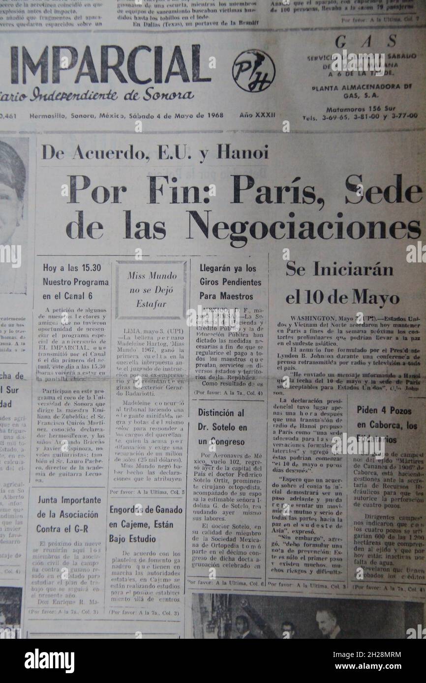El Imparcial newspaper, printed edition, Hermosillo and Sonora Mexico ...
