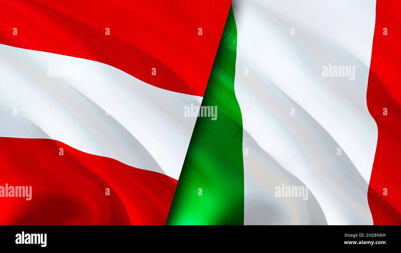 Austria and Italy flags. 3D Waving flag design. Austria Italy flag ...