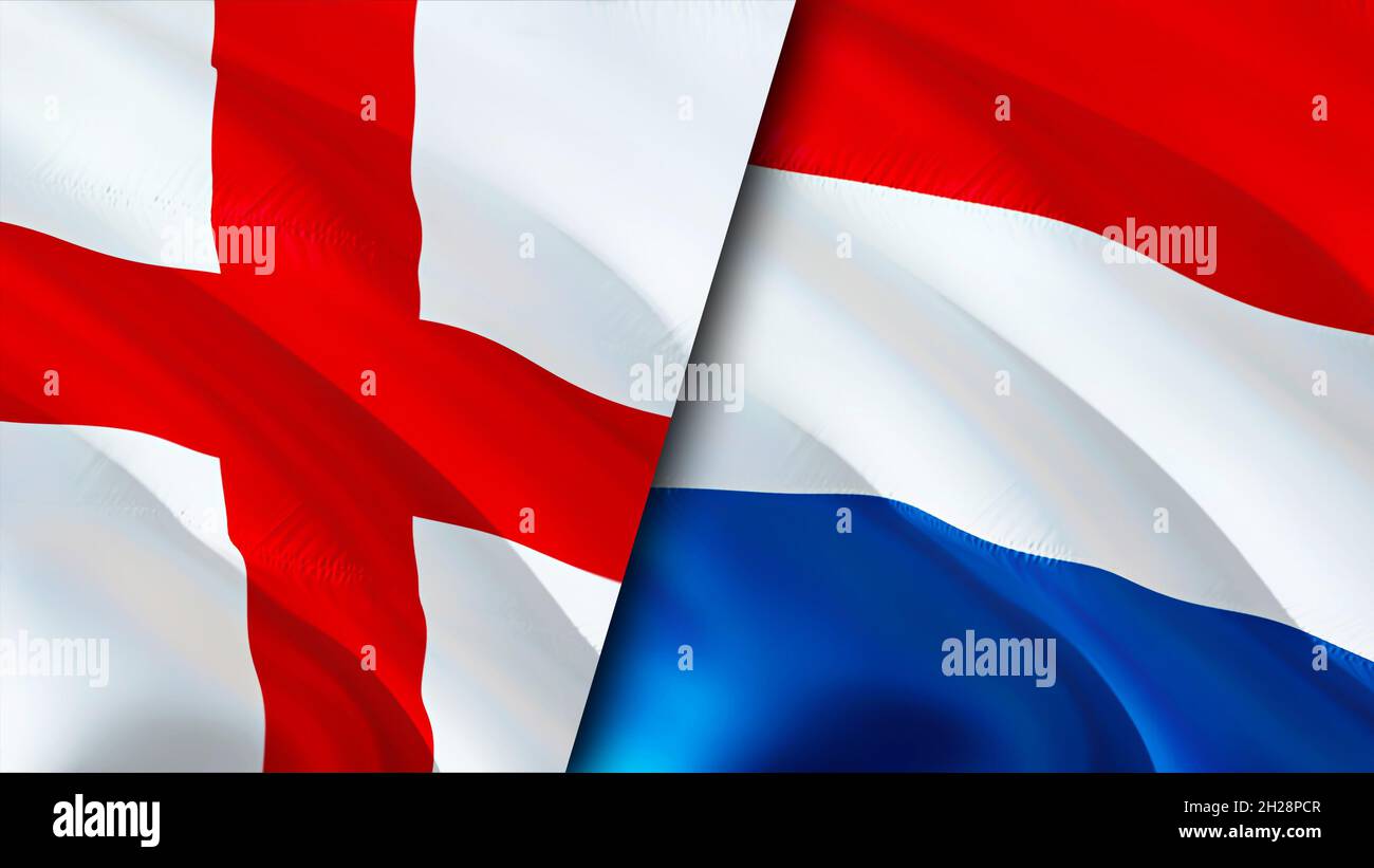 England and Netherlands flags. 3D Waving flag design. Netherlands ...