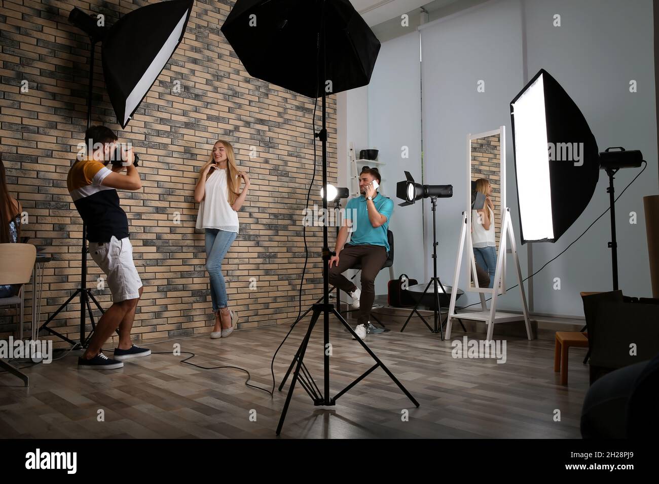Production team backstage hi-res stock photography and images - Alamy