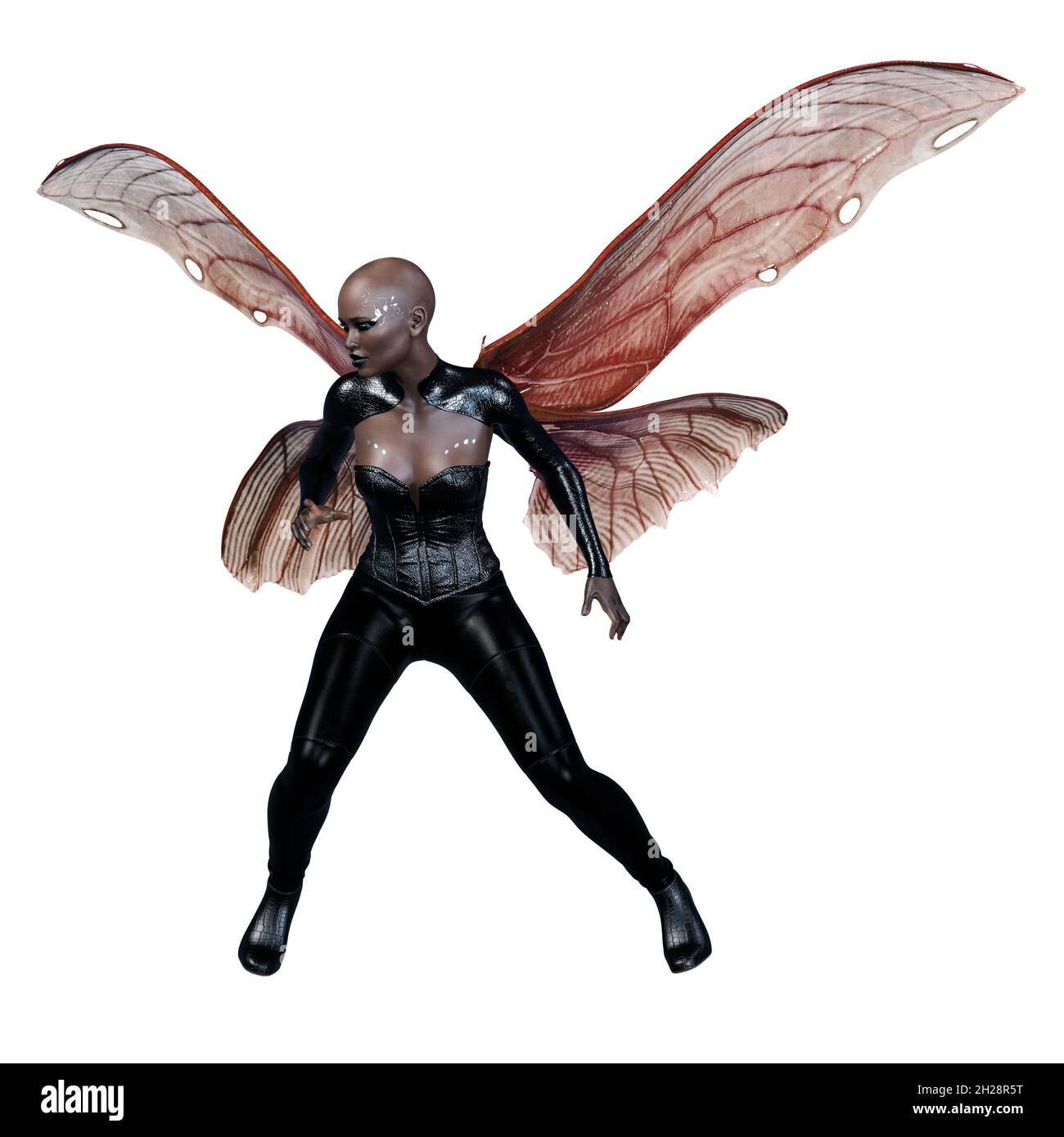 Urban Fantasy POC Fae on Isolated White Background, 3D Rendering 3D ...