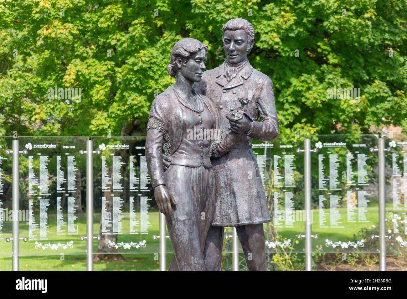 Rose of Tralee statue in Rose Garden, Tralee Town Park, Tralee (Tra Li ...