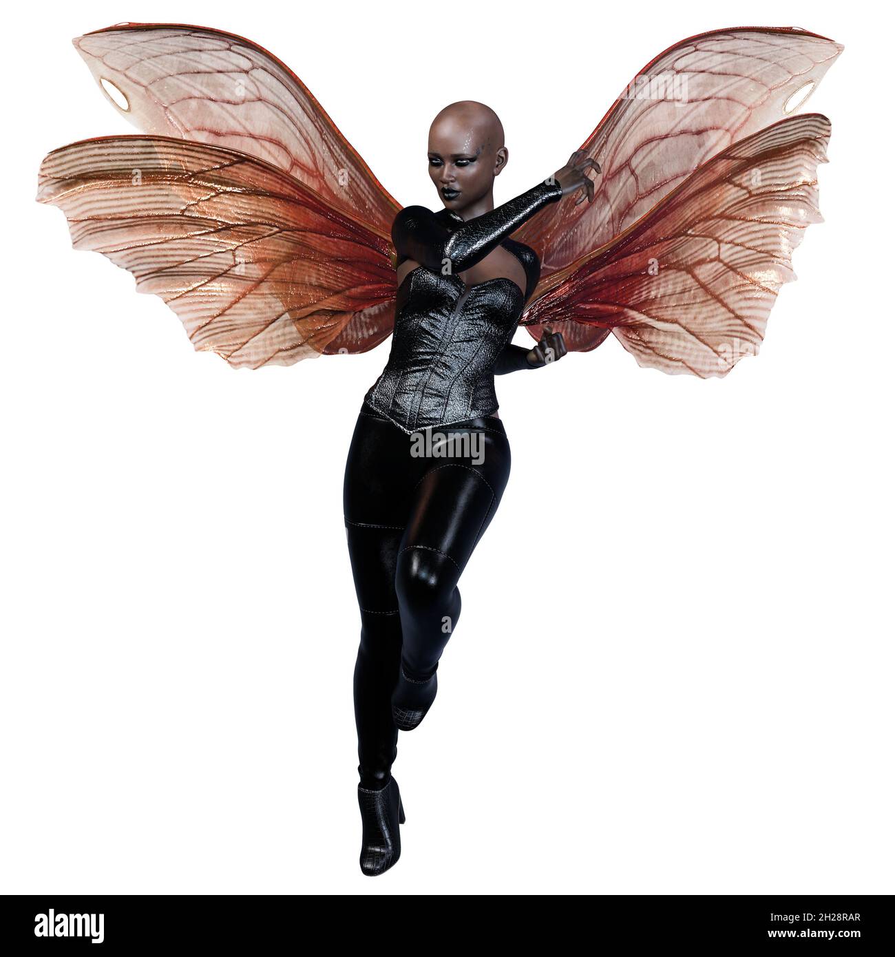 Urban Fantasy POC Fae on Isolated White Background, 3D Rendering 3D ...