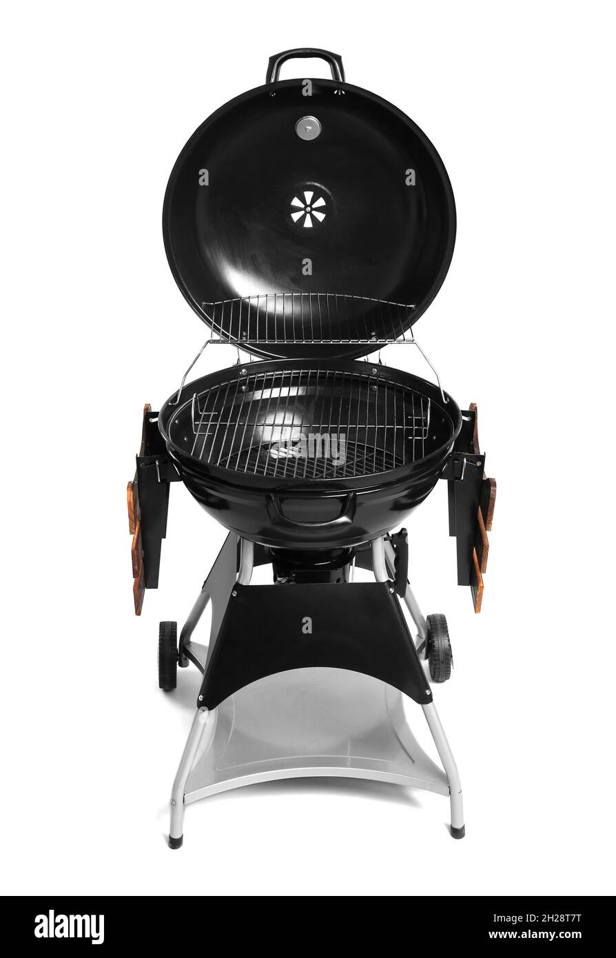 New modern barbecue grill on white background Stock Photo - Alamy