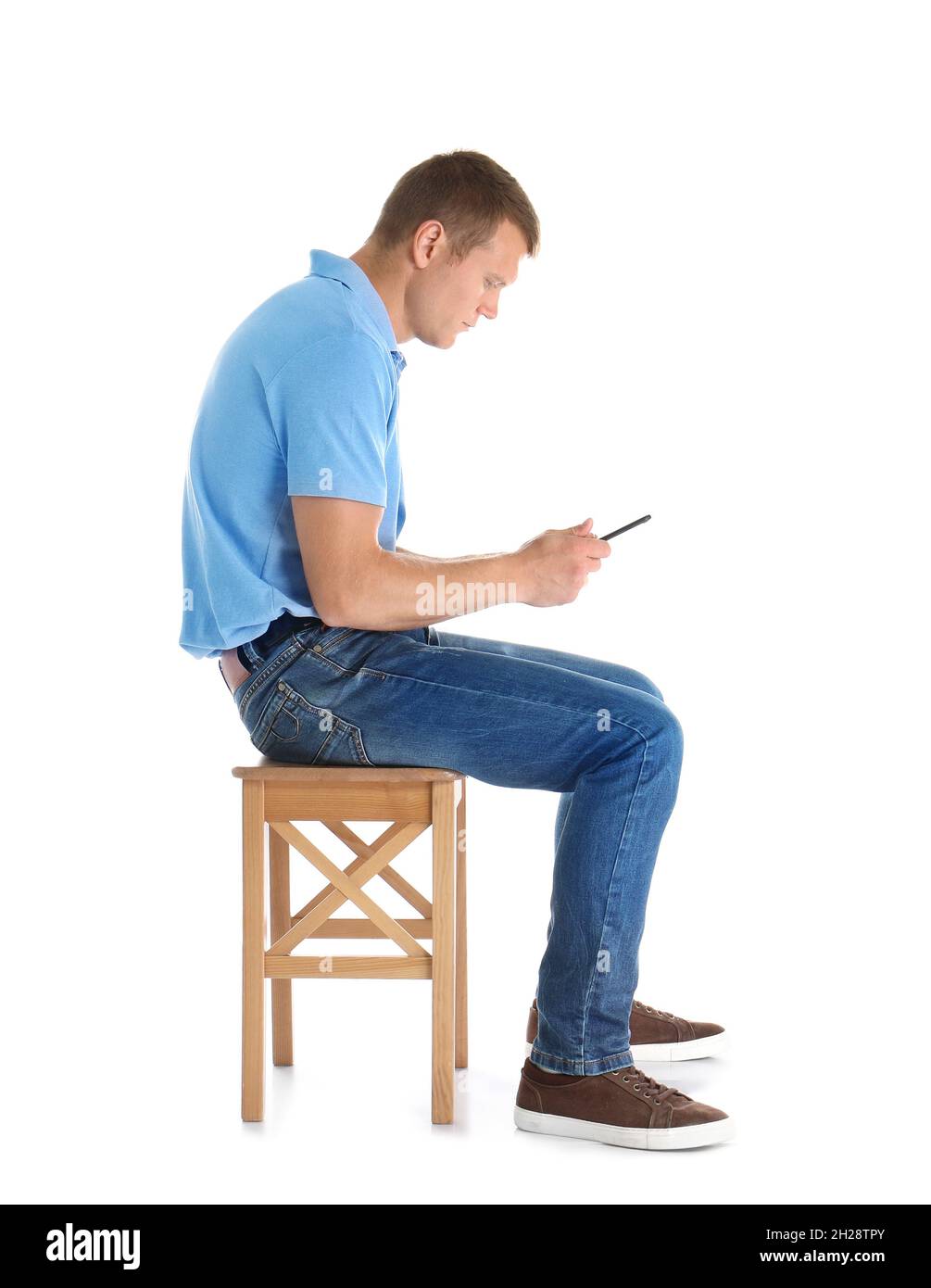 Wrong posture mobile hi-res stock photography and images - Alamy
