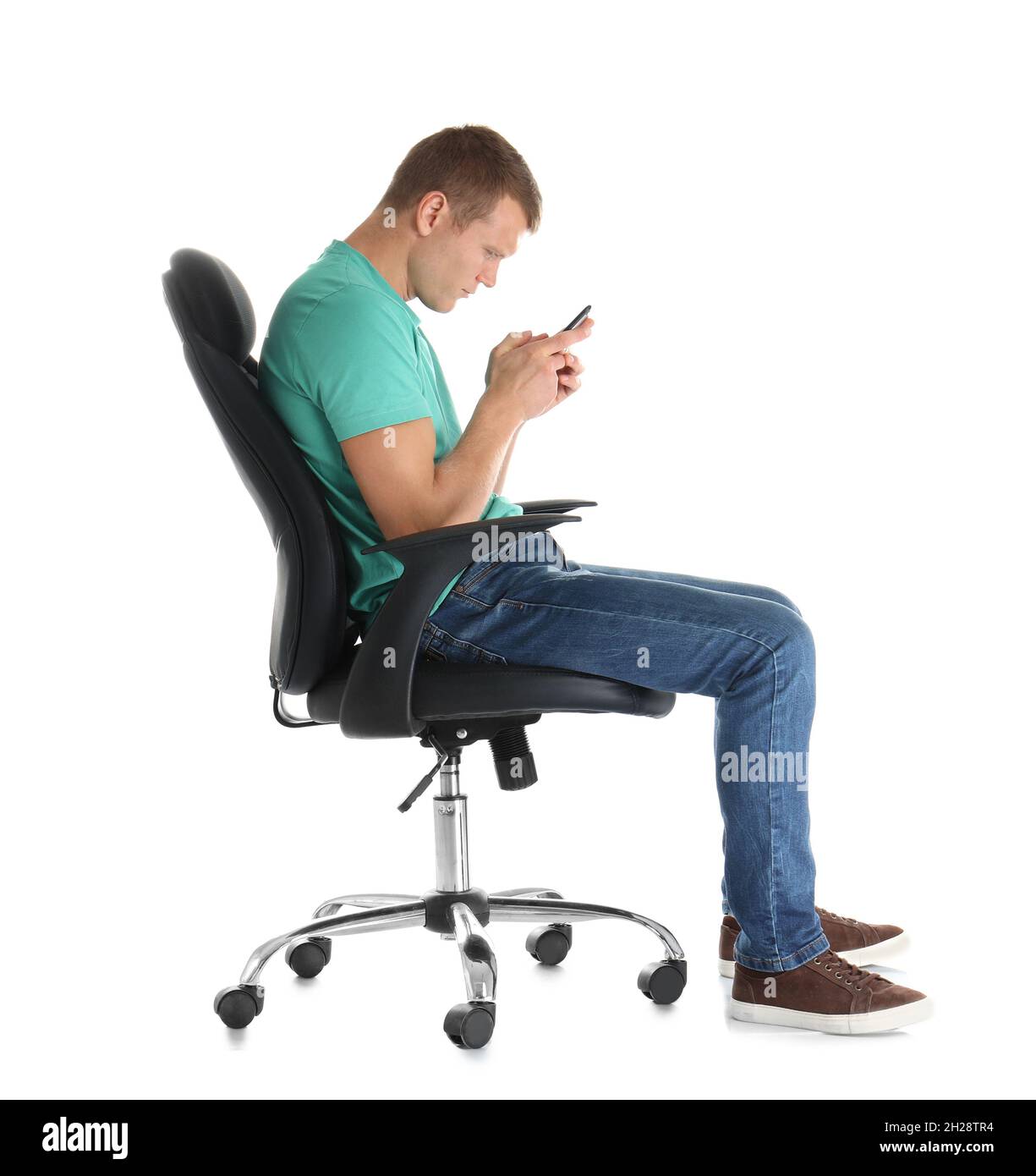 Wrong posture mobile hi-res stock photography and images - Alamy
