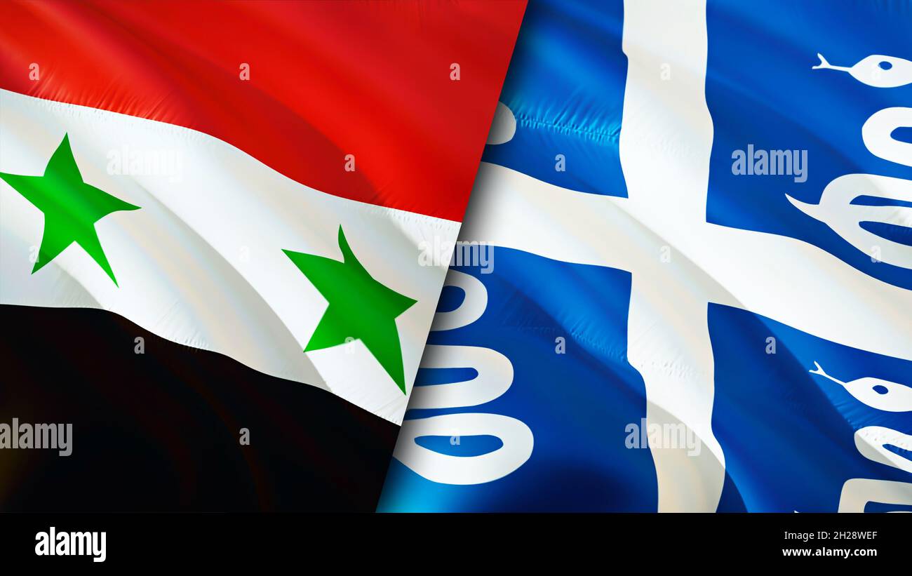 Syria and Martinique flags. 3D Waving flag design. Martinique Syria ...