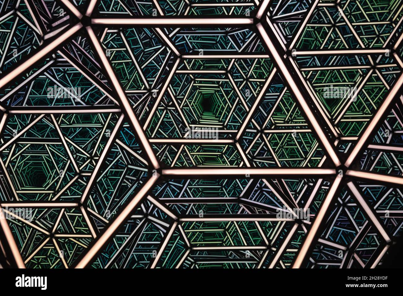 London, UK. 20th Oct, 2021. A view inside one of the light cubes that ...