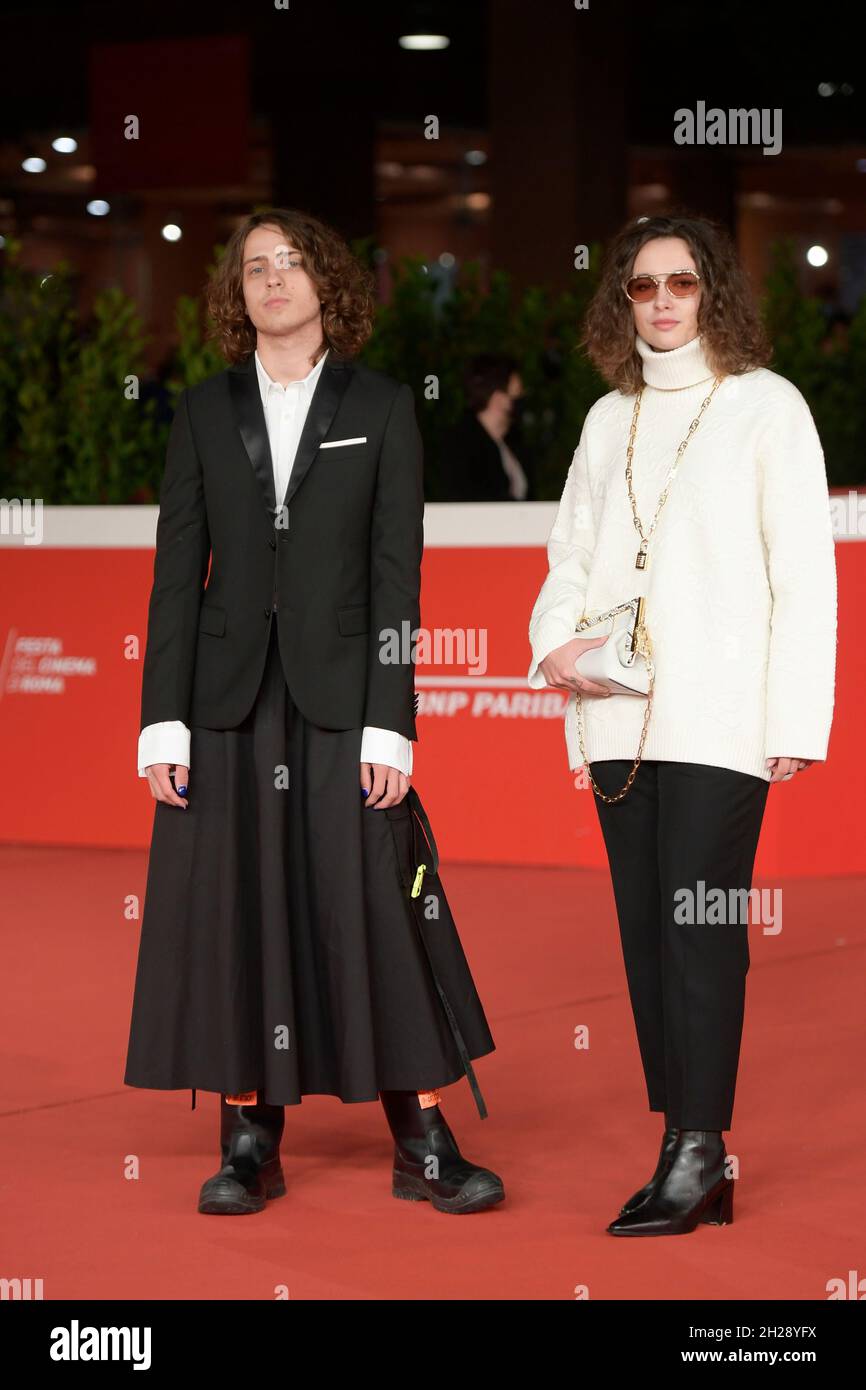 Rome, Italy - 20 Oct 2021, Sangiovanni and Madame attend the red carpet ...