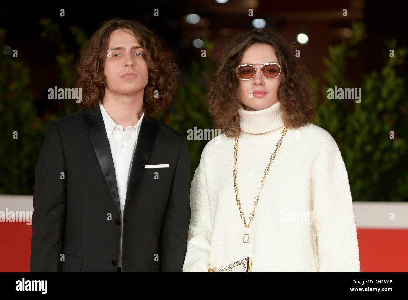 Rome, Italy - 20 Oct 2021, Sangiovanni and Madame attend the red carpet ...
