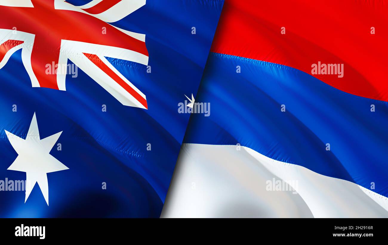Australia and Serbia flags. 3D Waving flag design. Australia Serbia ...