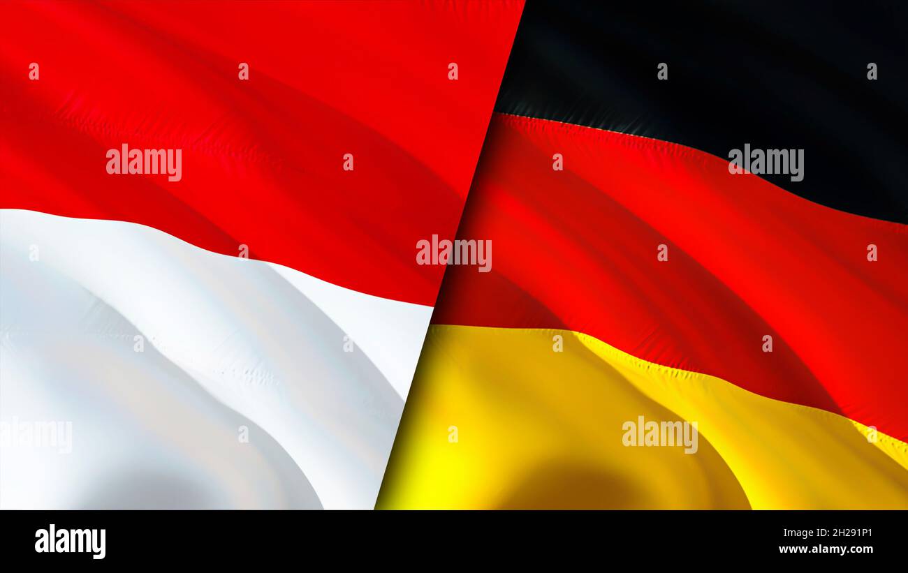Monaco and Germany flags. 3D Waving flag design. Germany Monaco flag ...