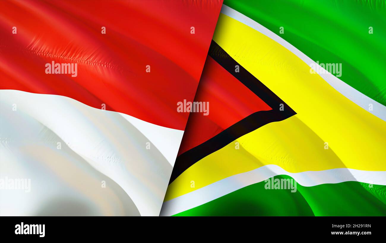 Indonesia and Guyana flags. 3D Waving flag design. Indonesia Guyana flag, picture, wallpaper ...